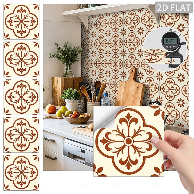 2d Flat Surface, 24 Pieces Of Self-Adhering And Peeling Decal Tile ...