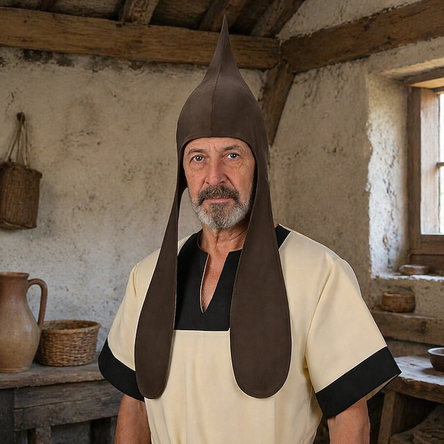 Medieval Renaissance Hat Peasant Solid Color Fancy Dress Men's ...