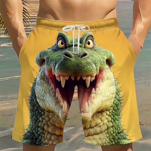 Men's Crocodile Funny Cartoon Animals Swim Trunks Bathing Suits Swim ...