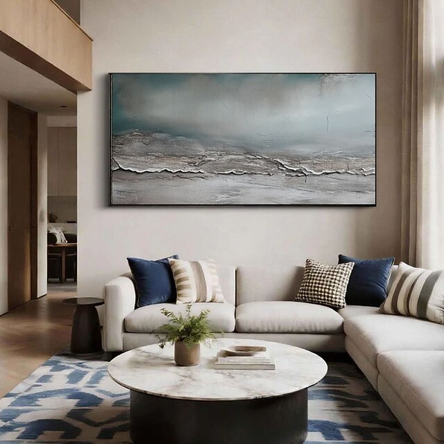 3D Textured Wabi Sabi Ocean Wall Art Minimalist Earth Tone Canvas ...
