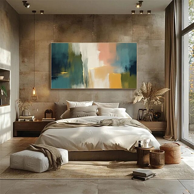 Handmade Original Abstract Acrylic Painting in Modern Bold Palette with ...