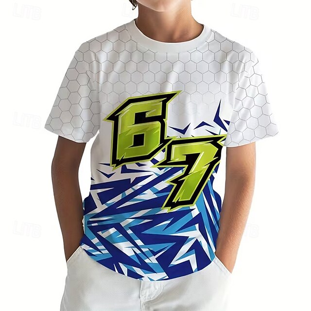 Boys' 3D Graphic Color Gradient Funny Slang 67 T shirt Tee Short Sleeve ...