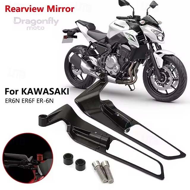 Dragonfly Moto Motorcycle Rearview Mirrors for Kawasaki ER6N ER6F ER-6N ...