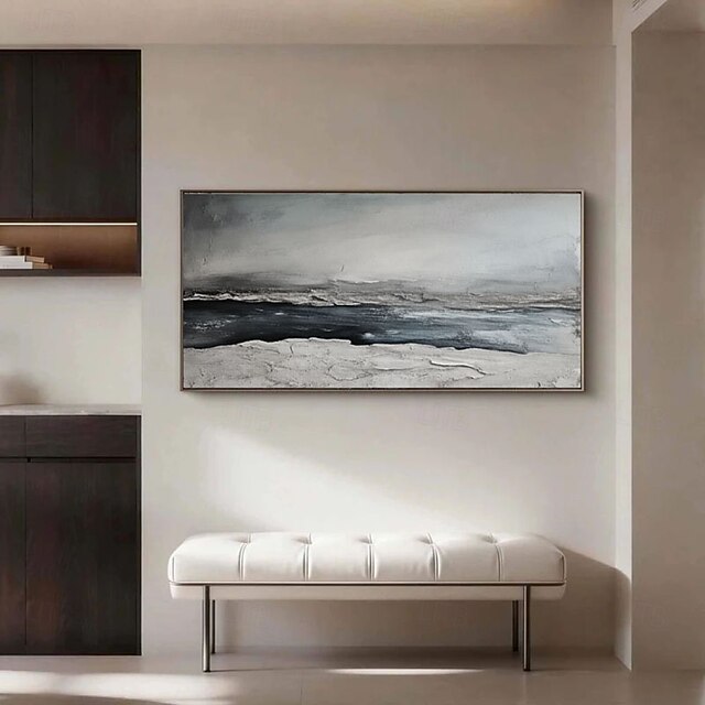 3D Textured Wabi Sabi Ocean Wall Art Minimalist Earth Tone Canvas ...