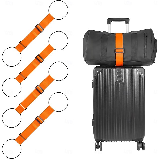 4 Pack Strong Adjustable Luggage Connector Straps Add a Bag Luggage ...