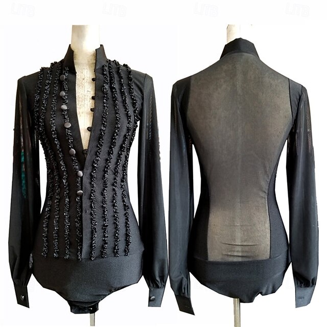 Body de danse latine pour homme - chemise de performance à plis ...