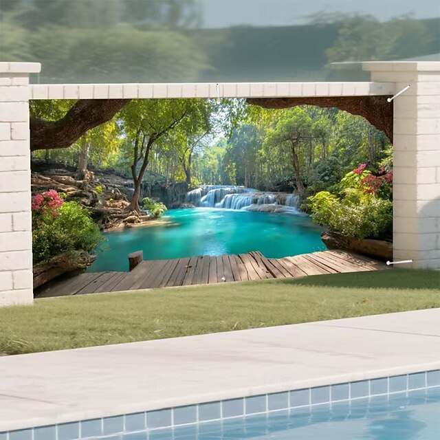 Garage Door Cover Large Hanging Backdrop Garden Vintage 3D Party ...