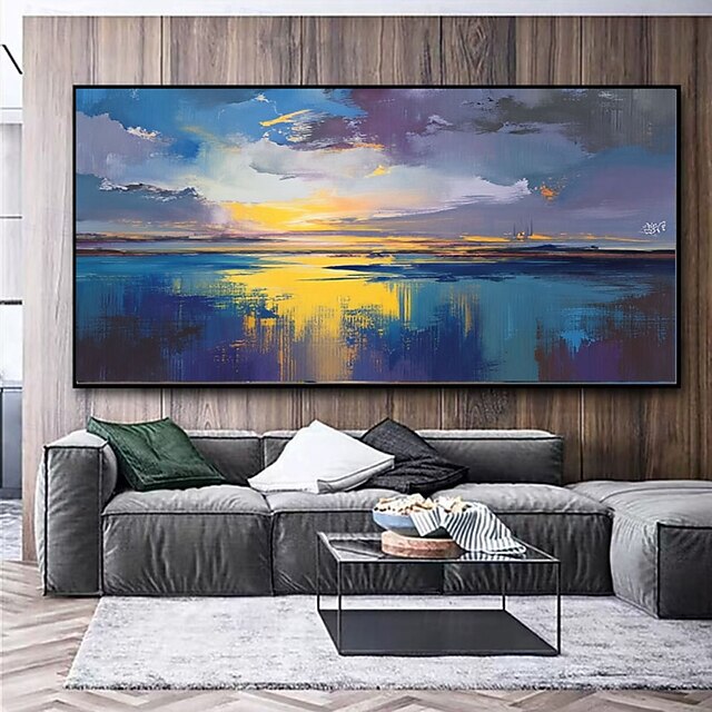 Large oil painting handmade Modern Seascape Art Dawn Oversize Panoramic ...