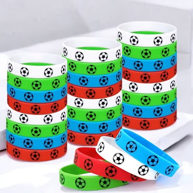 48 bracelets de football en silicone pour enfants, parfaits comme ...