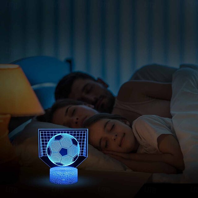 2026 Soccer 3D Night Light, Touch & Remote Control, Dimmable LED with ...
