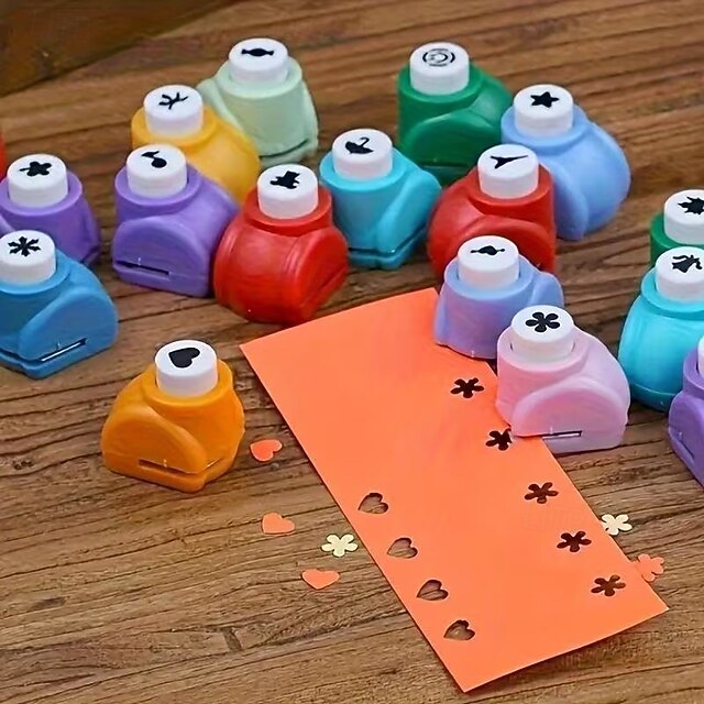 12PCS Mini Embossing and Paper Punch Tool Set, Multi-colored, Creative ...