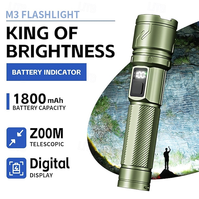 Rechargeable High Lumens Flashlight with Side Light, Aluminum Alloy ...
