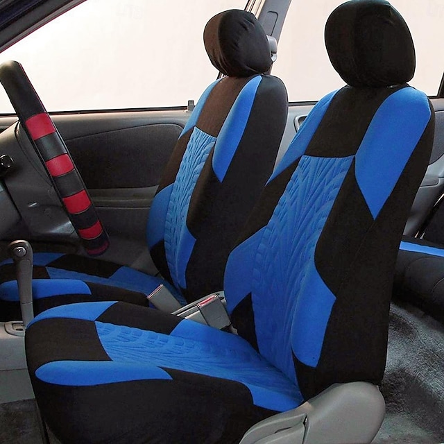 4PCS Universal Front Car Seat Covers Set, Breathable Tire Track Pattern ...