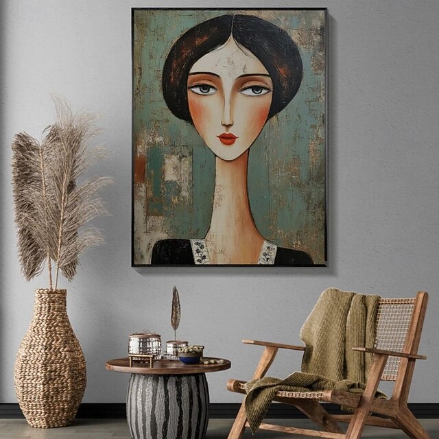 Handmade Oil Painting Hand Painted Vertical Abstract People Modern ...