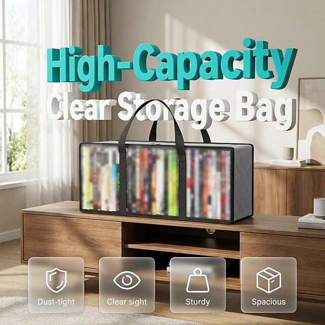 2Pcs Large Heavy-Duty Thick Plastic Clear Storage Bag for Clothes ...