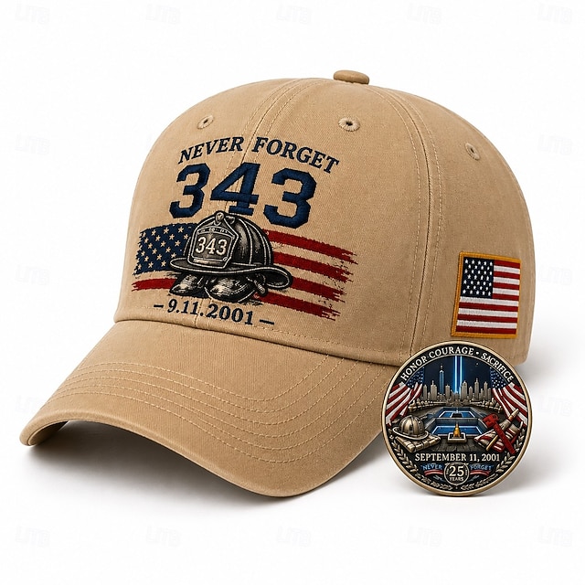 Never Forget 343 Memorial Hat, Adjustable 9/11 Firefighter Baseball Cap ...