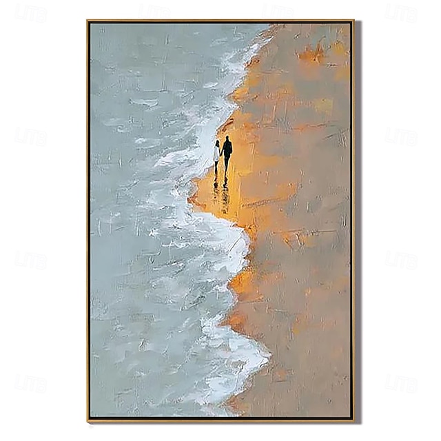 handmade Abstract Beach Coastline Oil Painting hand painted Beach ...