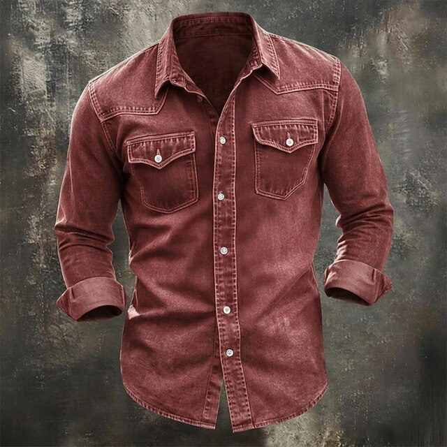 Men Shirt Casual Shirt Work Shirt Western Shirt Button Up Shirt Garment ...