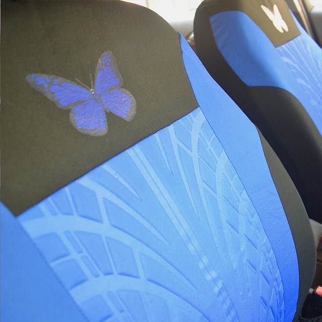 9PCS Universal Car Seat Covers Full Set, Butterfly Embroidery & Tire ...