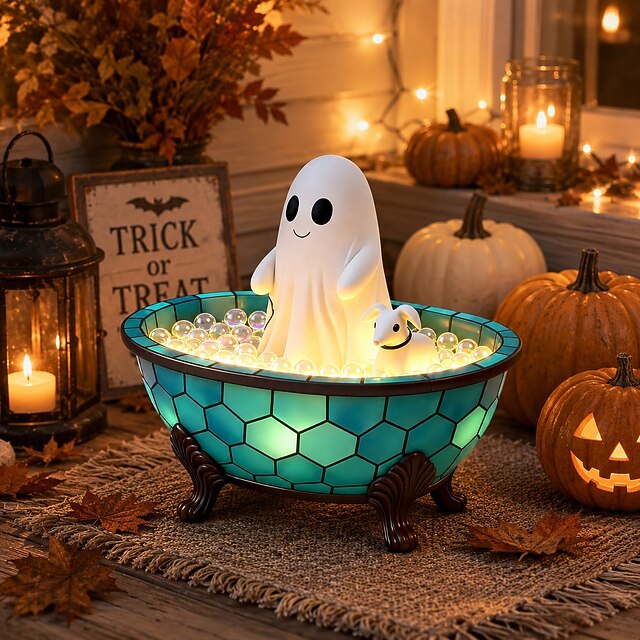 Halloween Ghost Bathtub Night Light LED Resin Figurine Lamp, Glowing ...