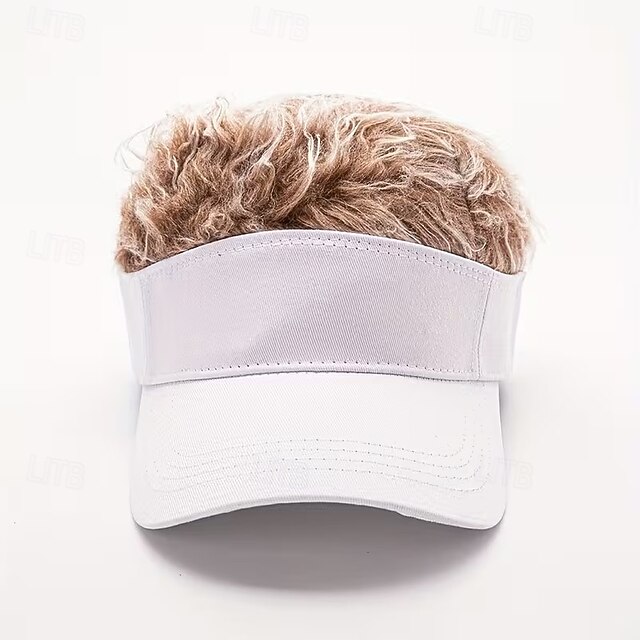 Adjustable Sun Wig Hat for Women and Men, Hip-Hop Sun Visor Wig ...