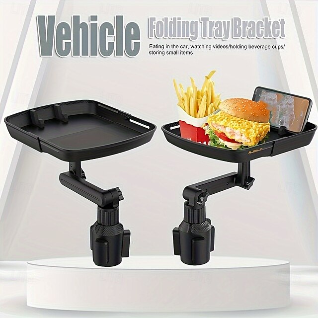 Car Cup Holder Tray with Adjustable 360 Swivel Arm - Universal Car Food ...