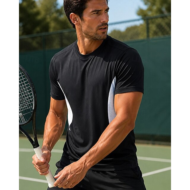 Men's Patchwork Sport Shirt Golf Polo Shirt Tennis Shirt Tennis Tee ...