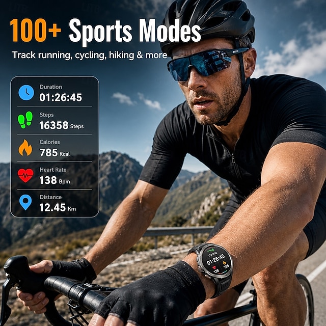 Rugged Smart Watch for Men with Flashlight, 1100mAh Large Battery ...