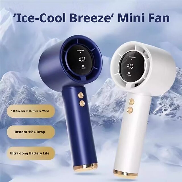 Handheld Fan, Portable Mini Fan with 100 Adjustable Speeds, Ice Cooling ...