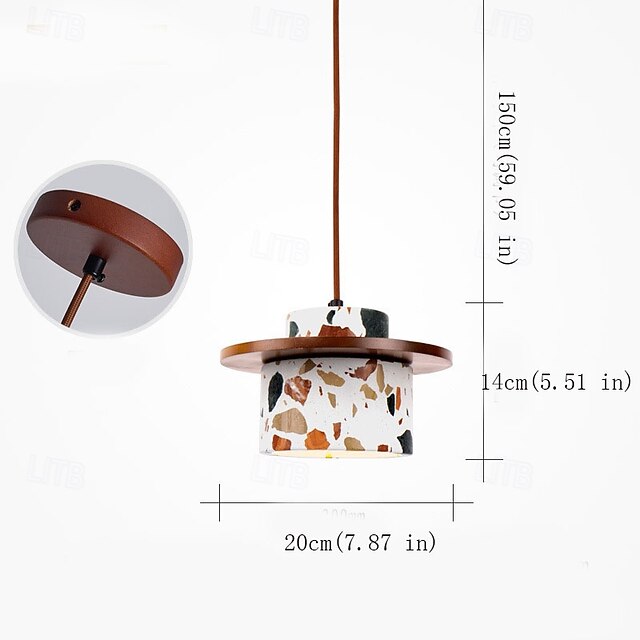 20 cm Pendant Lantern Design Pendant Light Wood Vintage 110-120V 220 ...