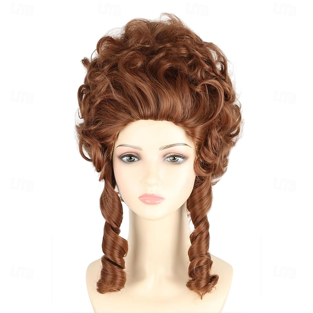 Colonial Wigs for Women Brown Victorian Court Vintage Wig Baroque ...