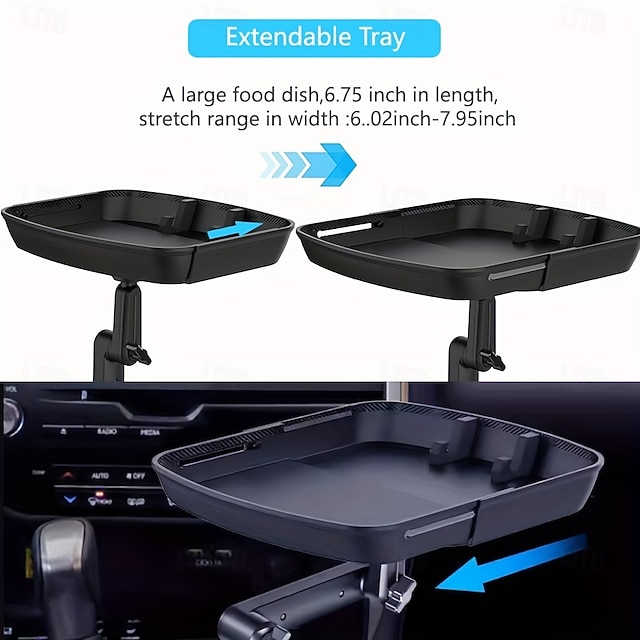 Car Cup Holder Tray with Adjustable 360 Swivel Arm - Universal Car Food ...