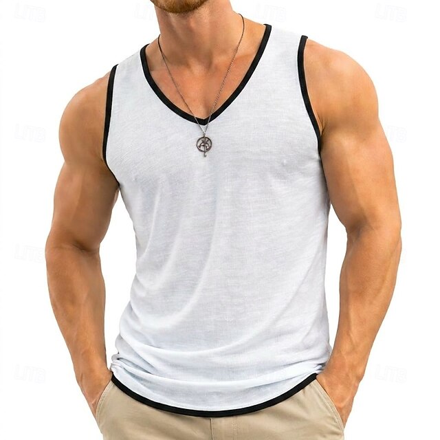Men's Cotton T Shirt Sleeveless Shirt Wife beater Shirt Sleeveless V ...