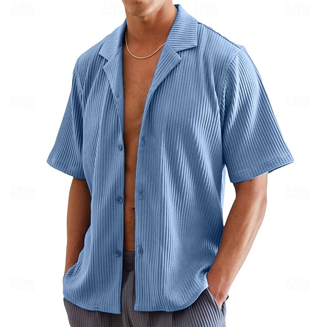 Men Shirt Casual Shirt Corduroy Shirt Button Up Shirt White Black Green ...