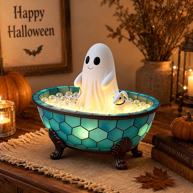 Halloween Ghost Bathtub Night Light LED Resin Figurine Lamp, Glowing ...