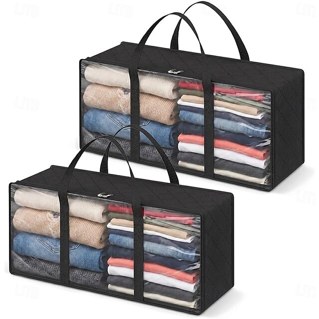 2Pcs Large Heavy-Duty Thick Plastic Clear Storage Bag for Clothes ...