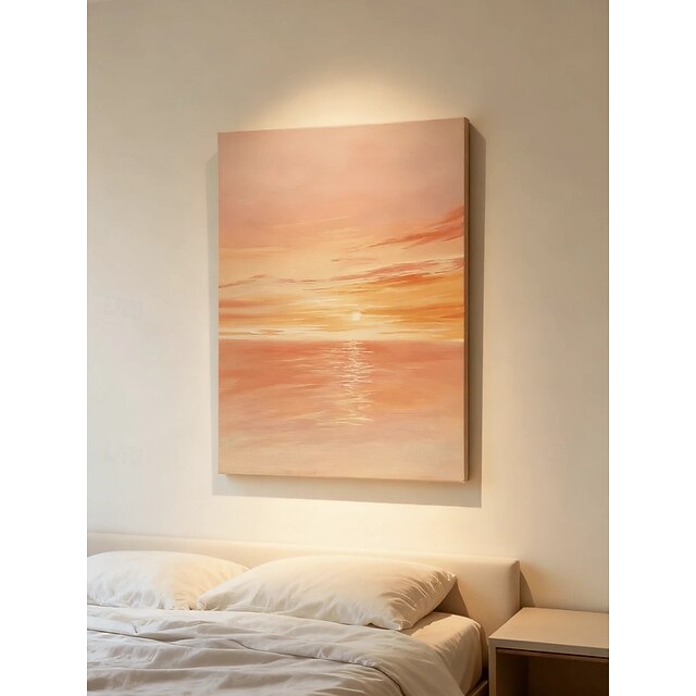 Handmade Oil Painting Canvas Wall Art Decoration Sunset Retro Simple ...