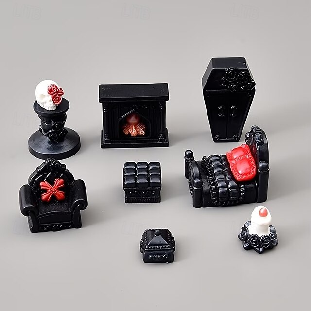 20PCS Halloween Mini Dark Horror Style Resin Furniture Decorations ...