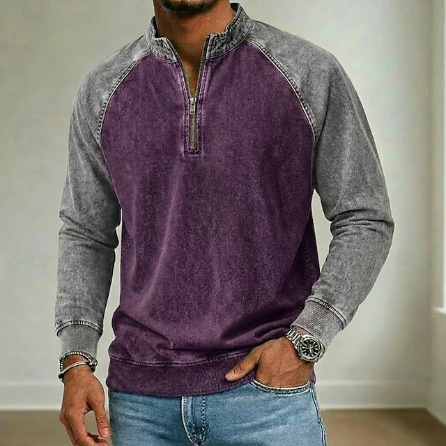 Men's Henley Shirt T shirt Tee Long Sleeve Vintage Retro Vintage Casual ...