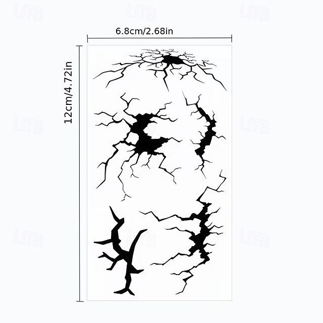 10 Sheets Halloween Temporary Tattoos, Black Crack Face Vein Spider Web ...