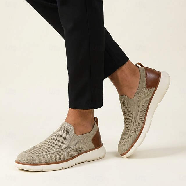 Men's Slip-On Walking Shoes – Breathable Lightweight Comfort Sneakers ...