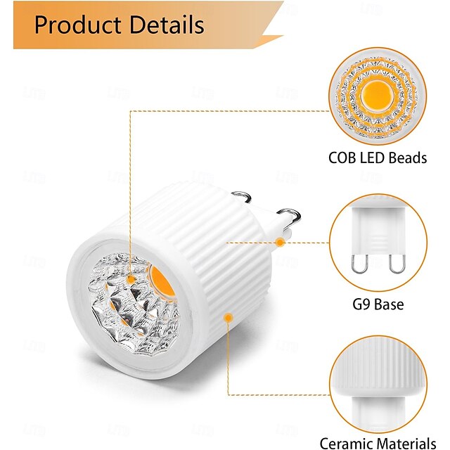 G9 LED Bulbs Dimmable 3W, Replaces 30W Halogen Lamp, LED G9 Spot Light ...