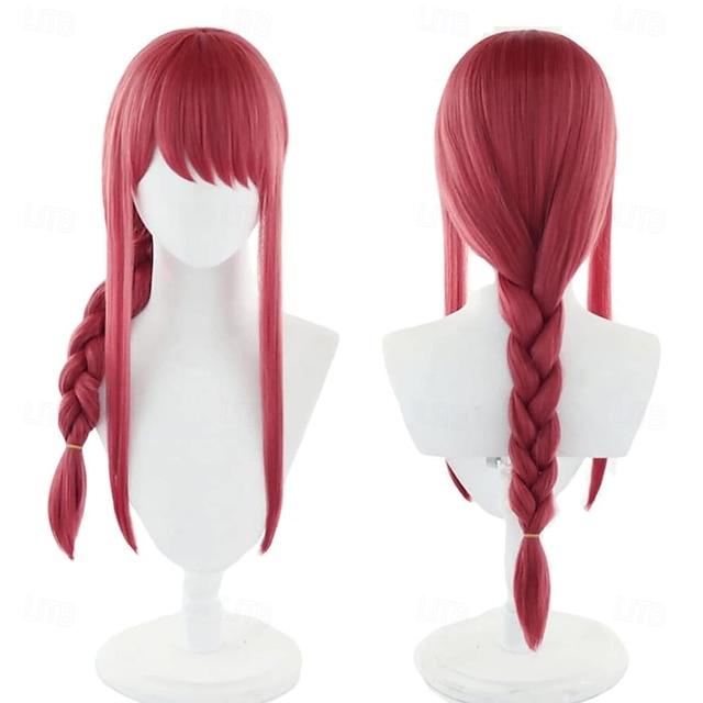 Red Long Anime Cosplay Wig with Bangs and Braid – Supernatural Fighter ...