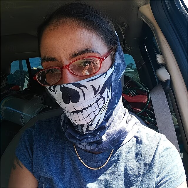 Halloween Skull Face Neck Gaiter Balaclava Face Mask, Scary Breathable ...