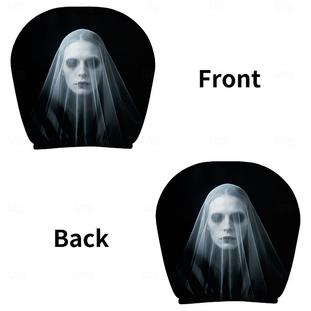 2/4PCS Ghost Bride with Veil Car Seat Headrest Covers, Horror Gothic ...