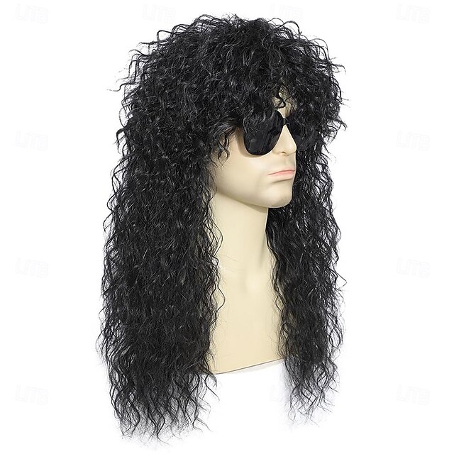 80s Heavy Metal Rock Wig - Unisex Long Curly Wig, Ideal for Halloween ...