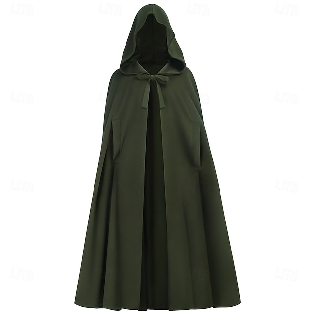 Retro Vintage Medieval Renaissance Long Length Hooded Cloak Witch ...