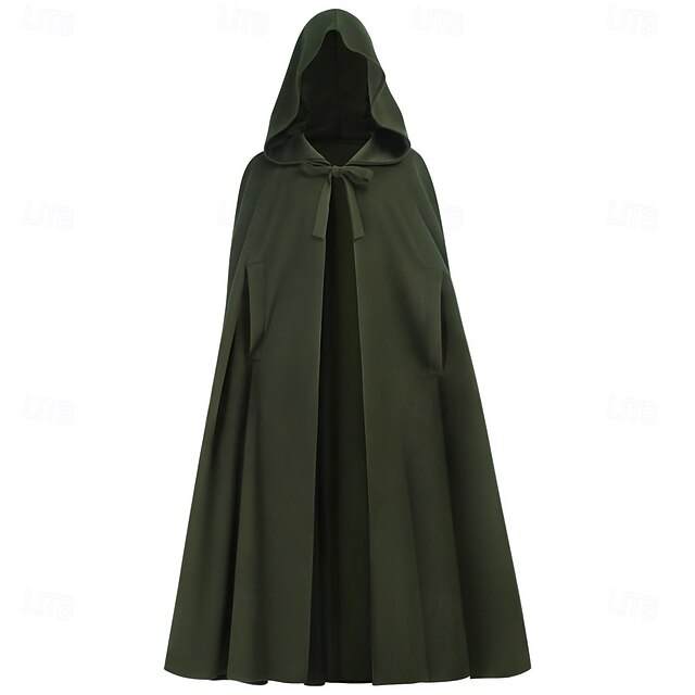Retro Vintage Medieval Renaissance Long Length Hooded Cloak Witch ...