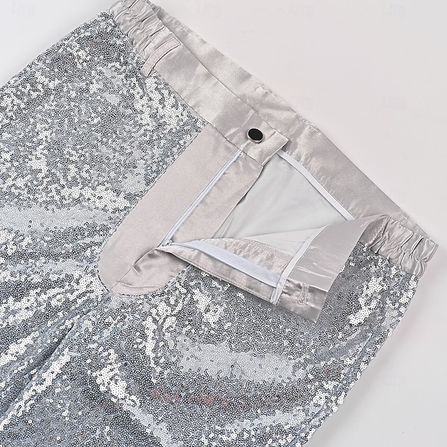 Retro Vintage Disco 1980s Bell Bottom Pants Disco Sequins Fancy Dress ...