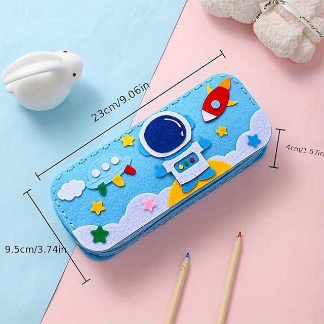 6 Pack DIY Handmade Cartoon Pencil Case for Kids, Dinosaur Unicorn ...
